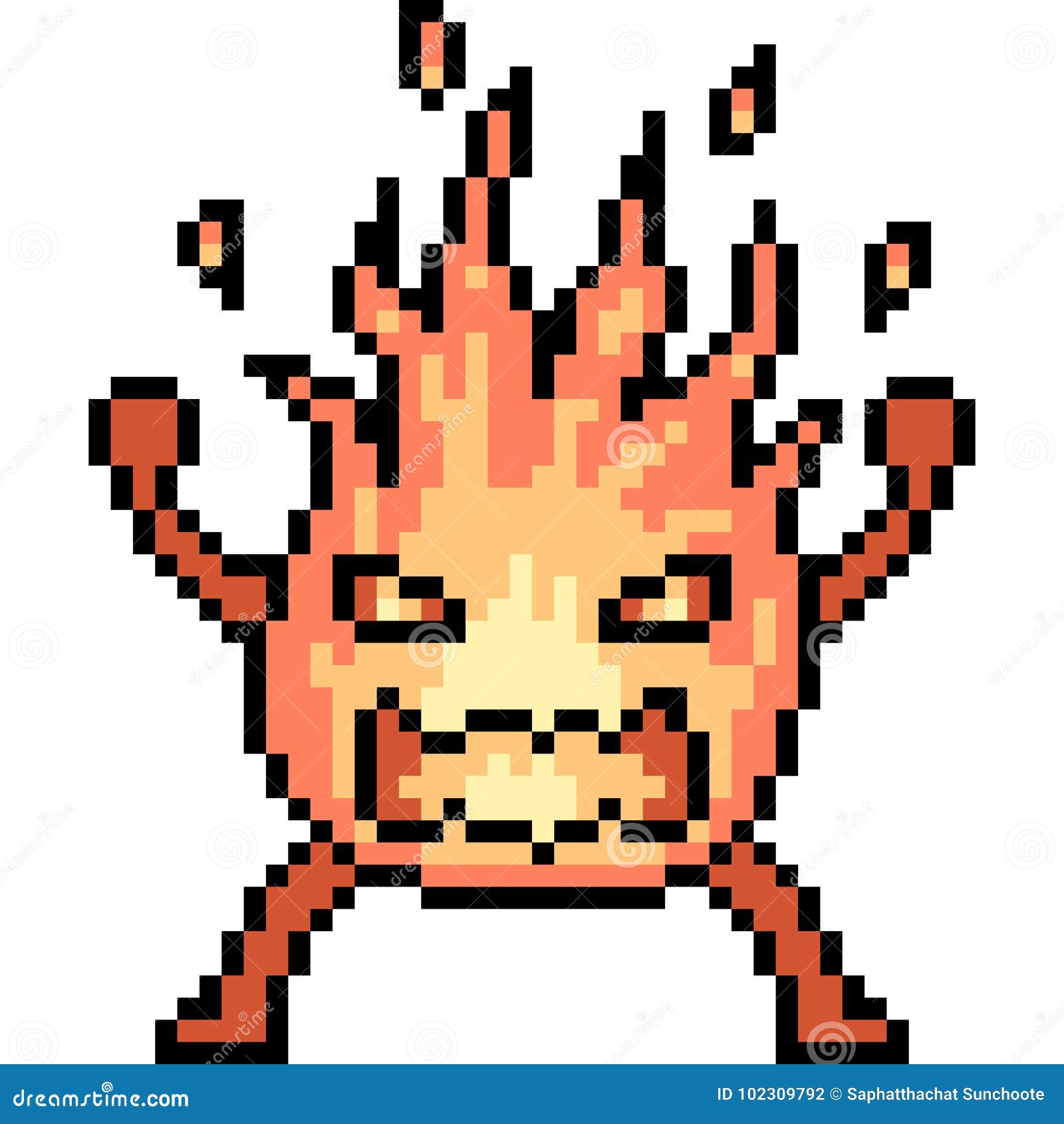 Fuego Del Arte Del Pixel Del Vector Stock de ilustración - Ilustración ...