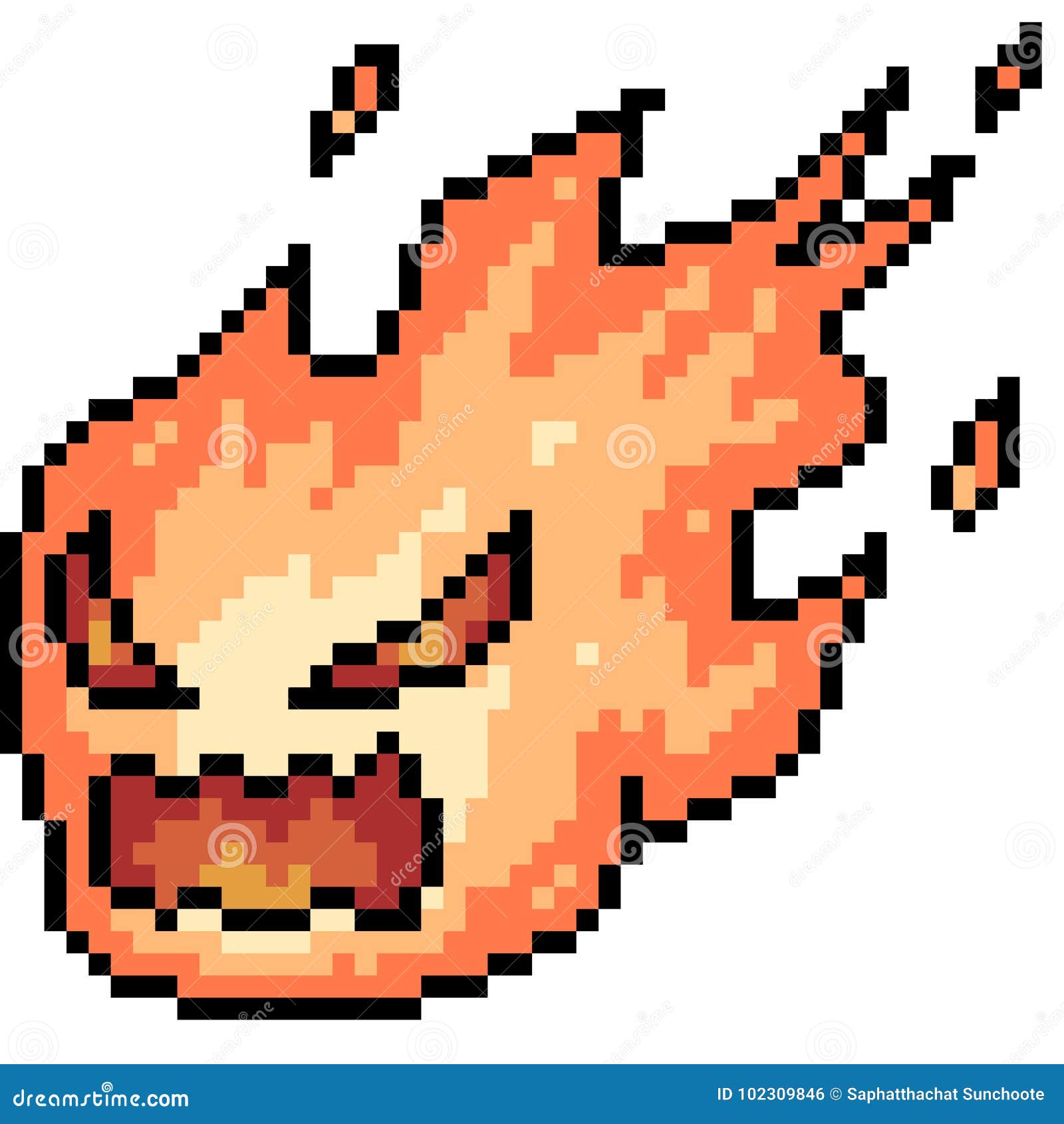 Fuego Del Arte Del Pixel Del Vector Ilustración del Vector ...