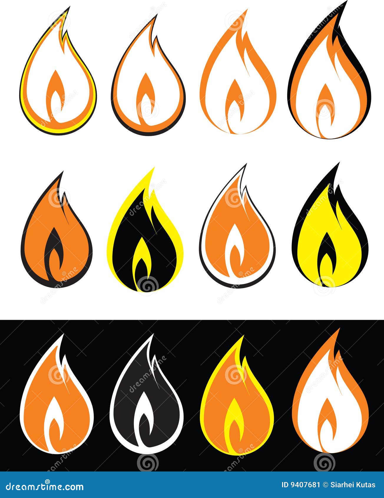 Fuego-icono ilustración del vector. Ilustración de encendido - 9407681