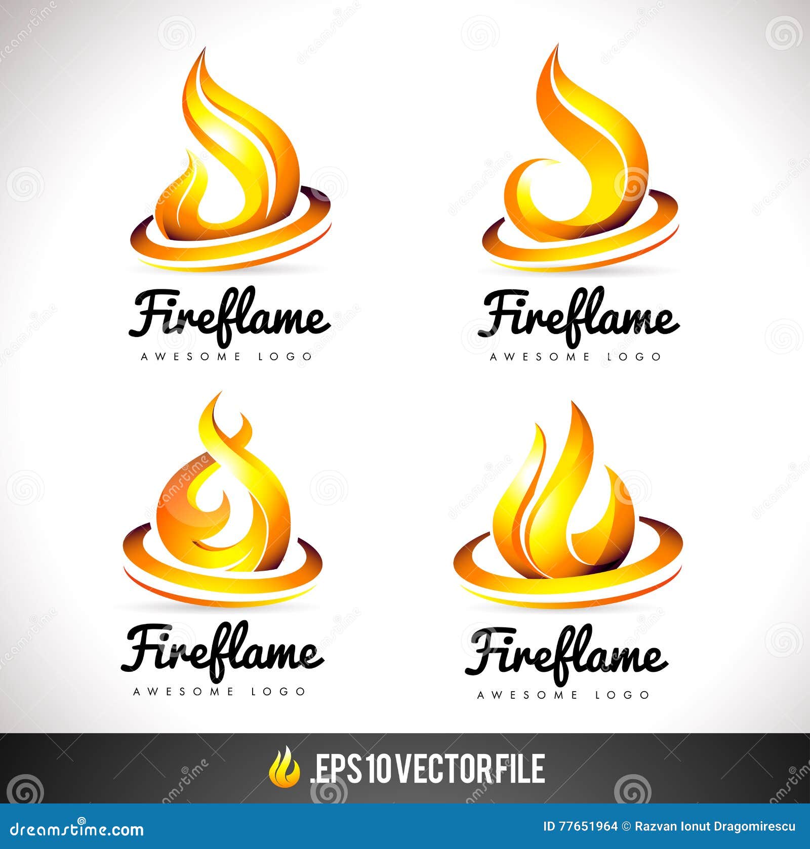 Fuego Logo Icon Diseño Del Vector De La Llama Stock de ilustración ...