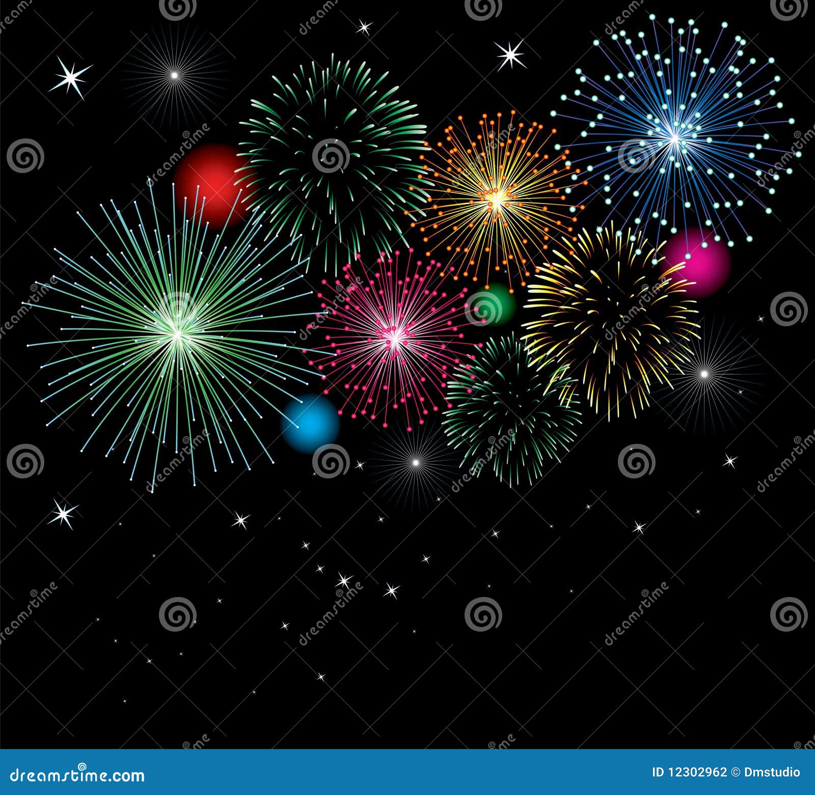 Fuegos Artificiales Del Vector Ilustración del Vector - Ilustración de ...