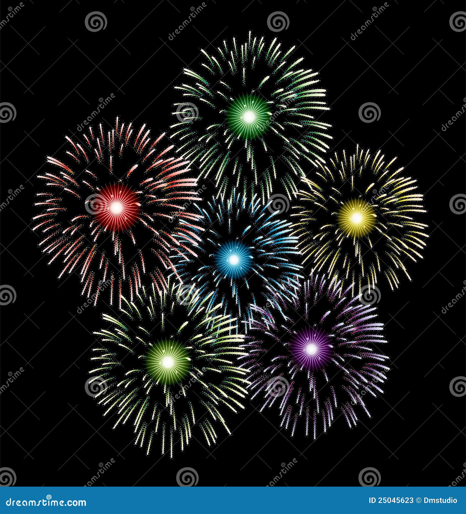 Fuegos Artificiales Del Vector Ilustración del Vector - Ilustración de ...