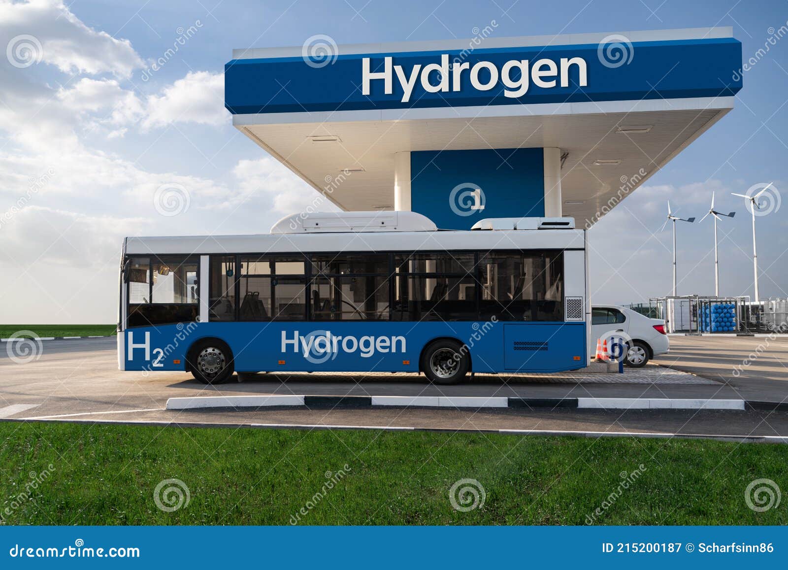 Fuel Cell Bus at the Hydrogen Filling Station Stock Image - Image of ...