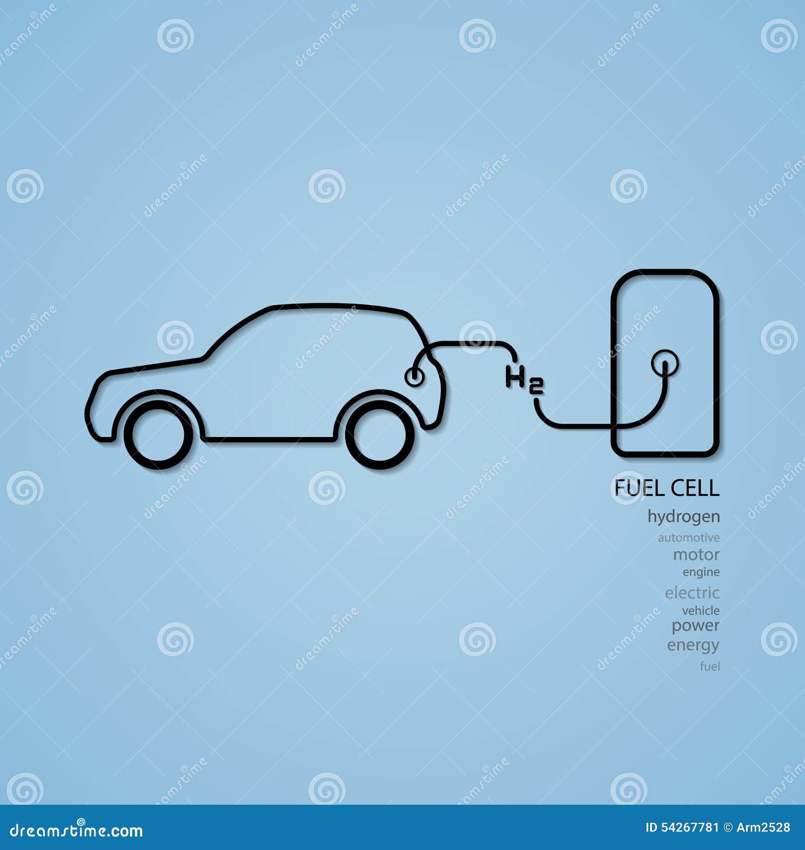 Fuel cell car stock vector. Illustration of electronic - 54267781