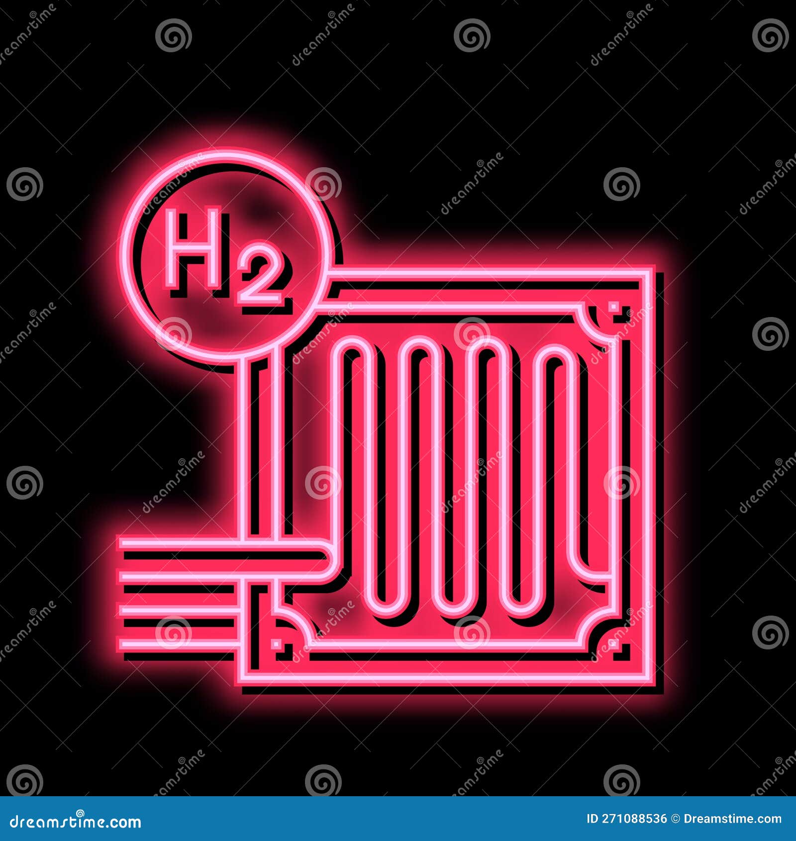 Fuel Cells Hydrogen Neon Glow Icon Illustration Stock Vector ...