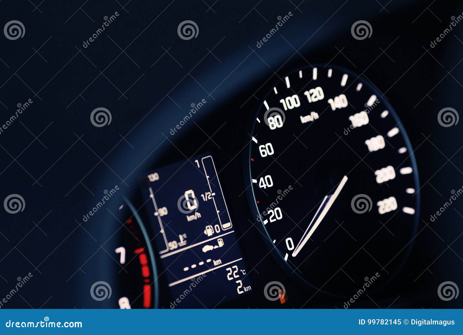 Empty Tank Indicator on Car Dashboard Stock Image - Image of auto ...