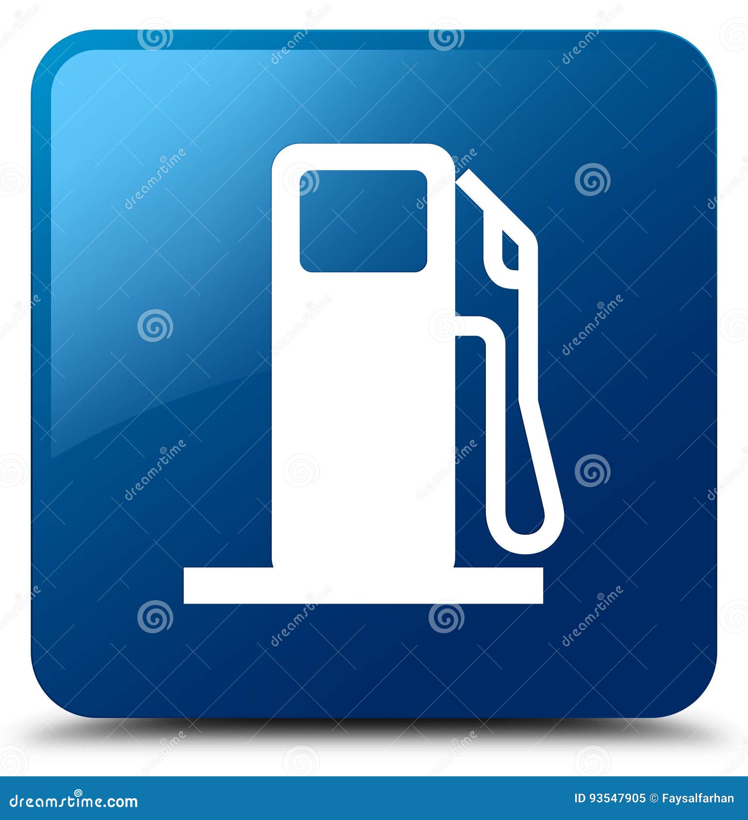 Fuel Dispenser Icon Blue Square Button Stock Illustration ...
