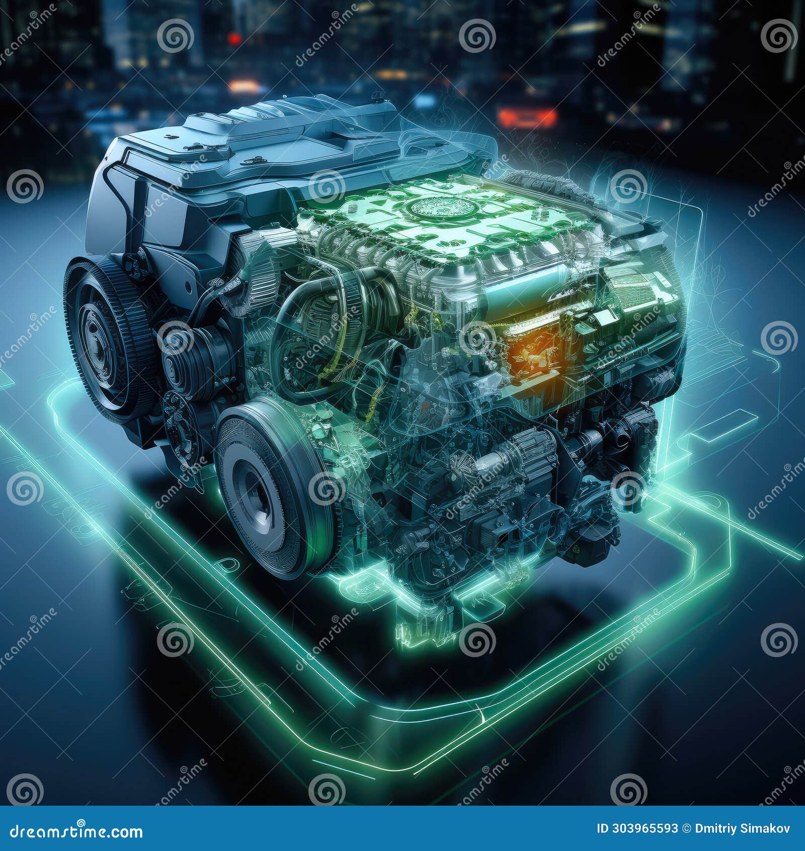 Fuel-efficient Technologies Featured in a Hybrid Engine Stock ...
