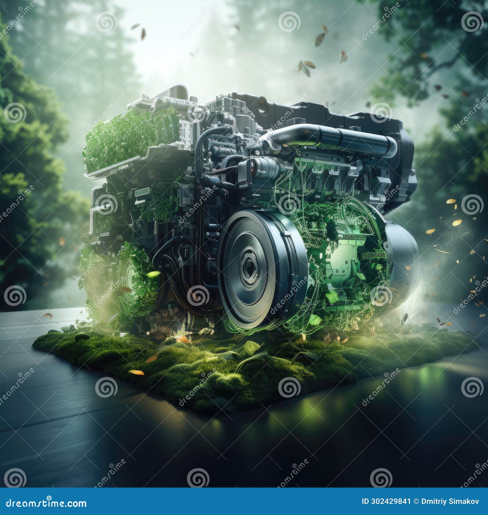 Fuel-efficient Technologies Featured in a Hybrid Engine Stock Image ...