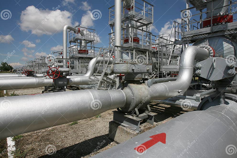 Fuel factory stock image. Image of industry, plant, chrome - 8887015