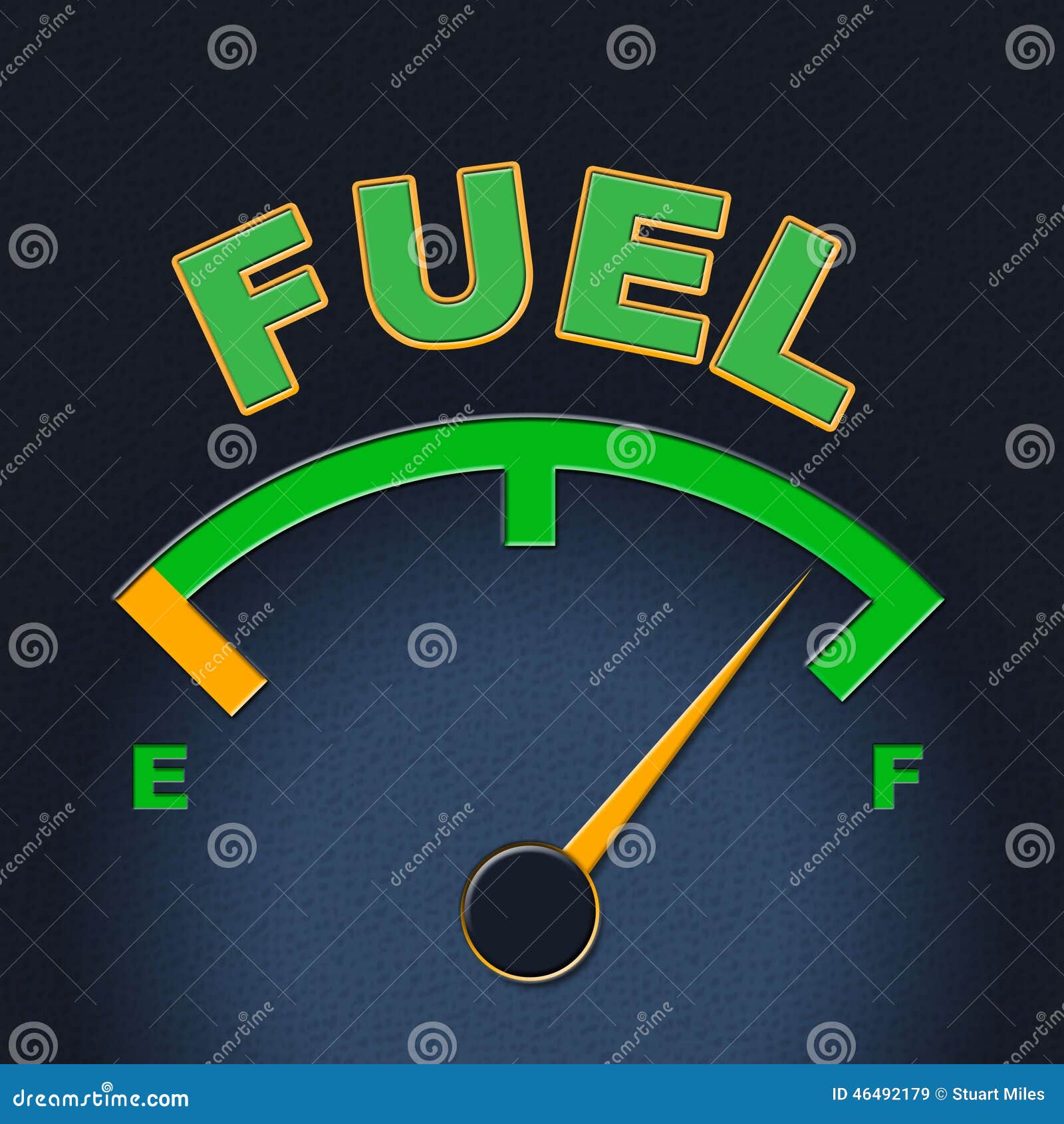 Fuel Gauge Represents Power Source and Dial Stock Illustration ...