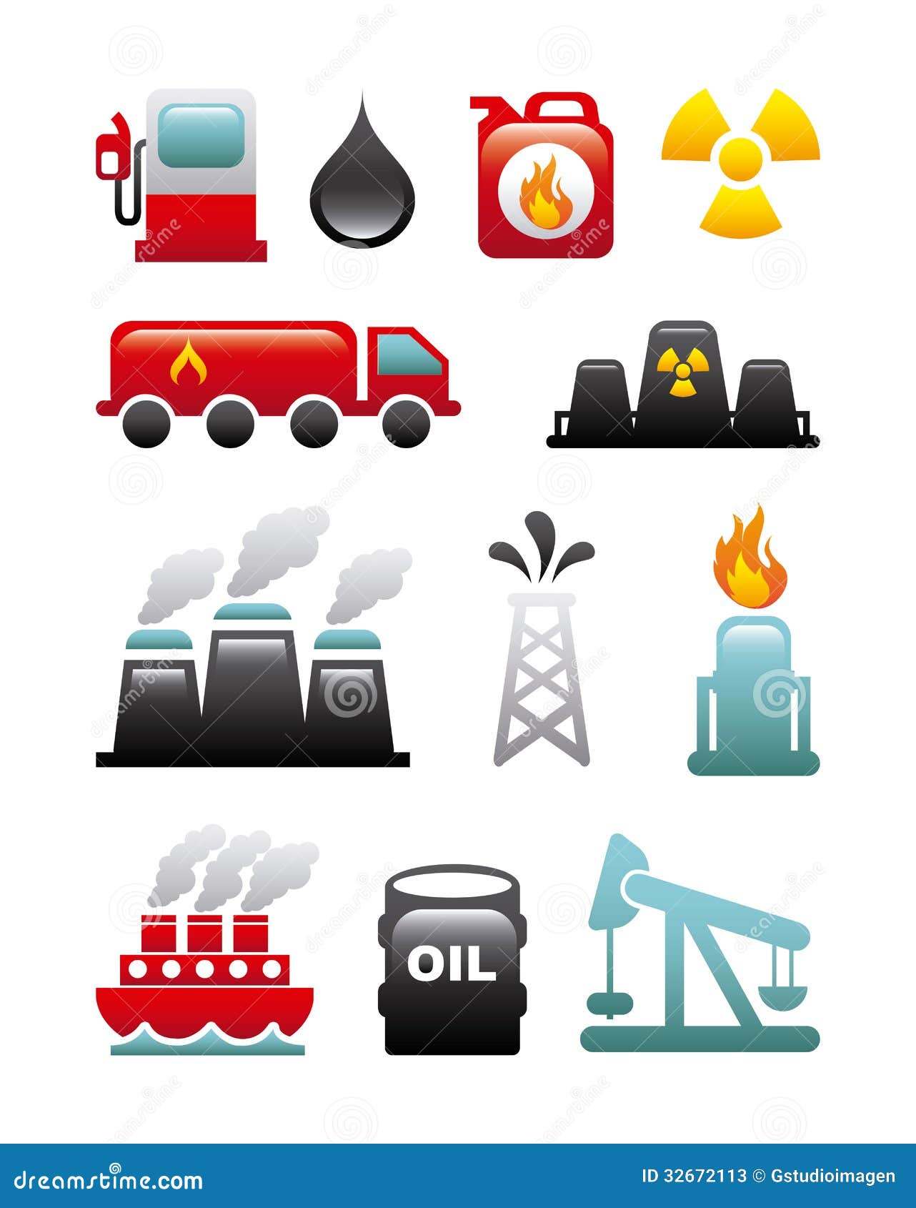 Fuel Icons Set, Cartoon Style Vector Illustration | CartoonDealer.com ...