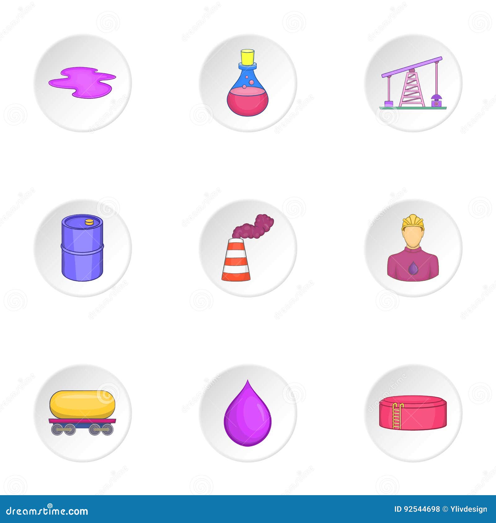 Fuel Icons Set, Cartoon Style Stock Vector - Illustration of fuel ...