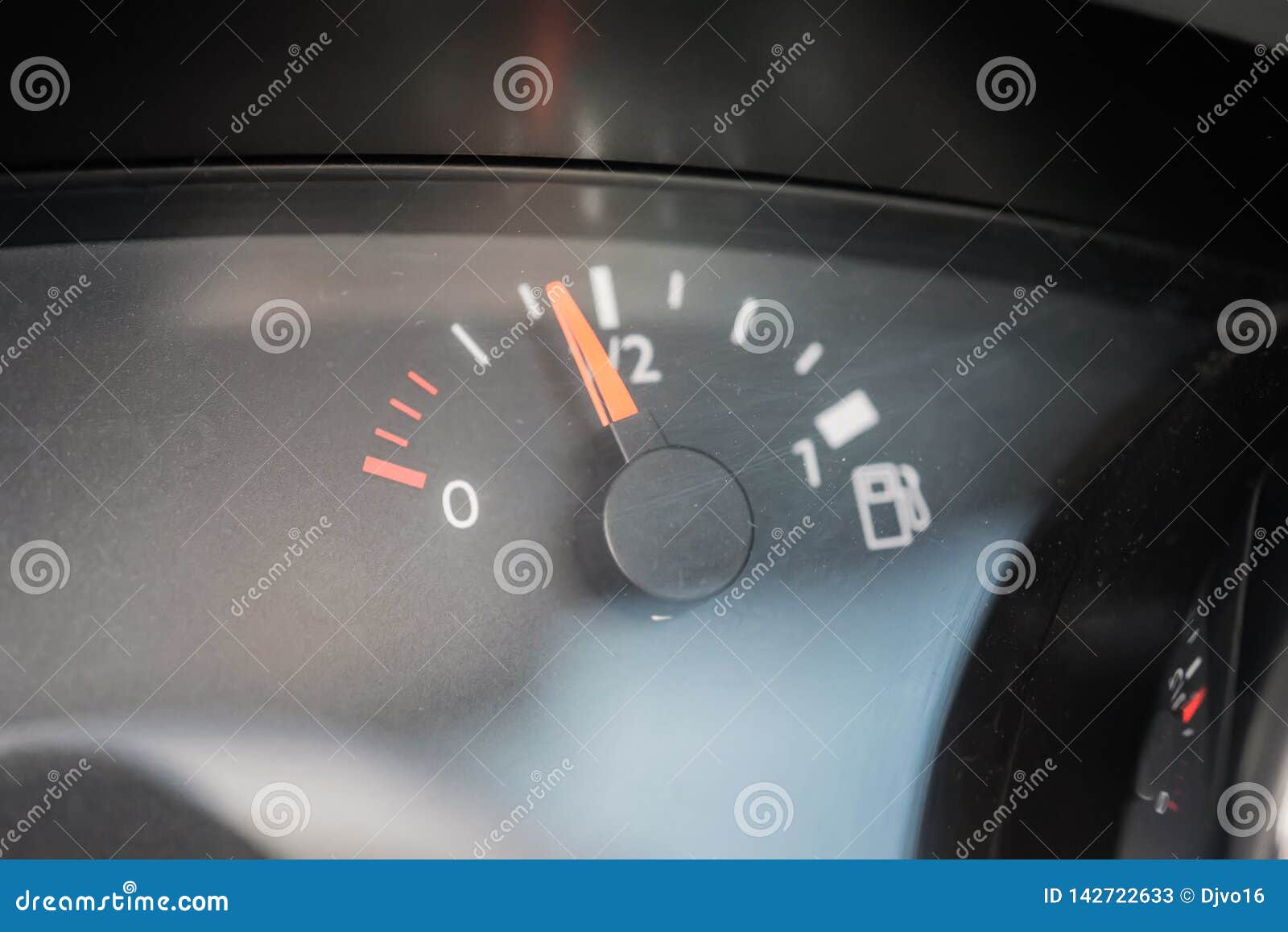 Fuel Indicator. Interior of a Modern Car Stock Image - Image of ...