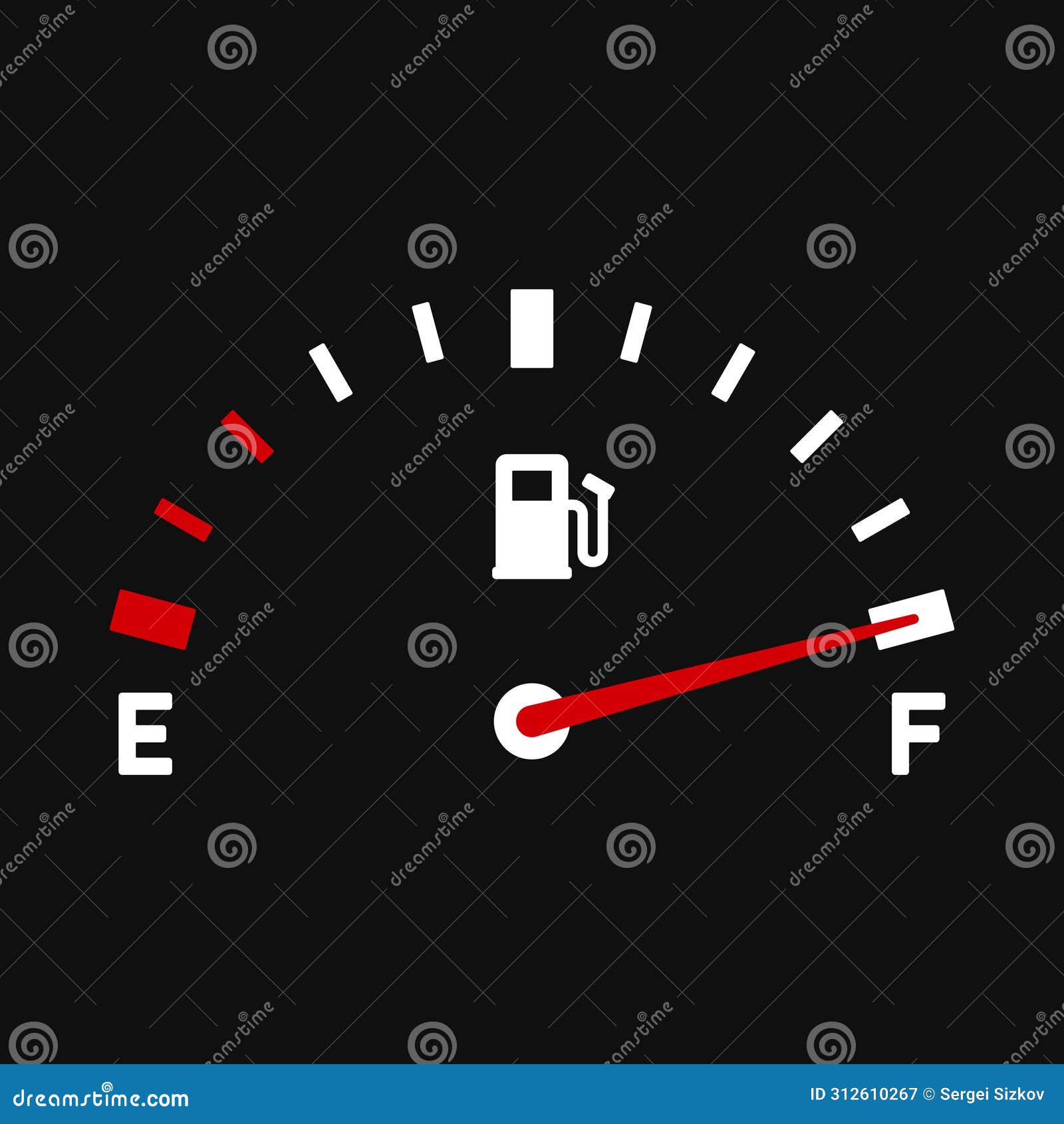 Fuel Indicator With Arrow Set Realistic Vector Automobile Dashboard ...