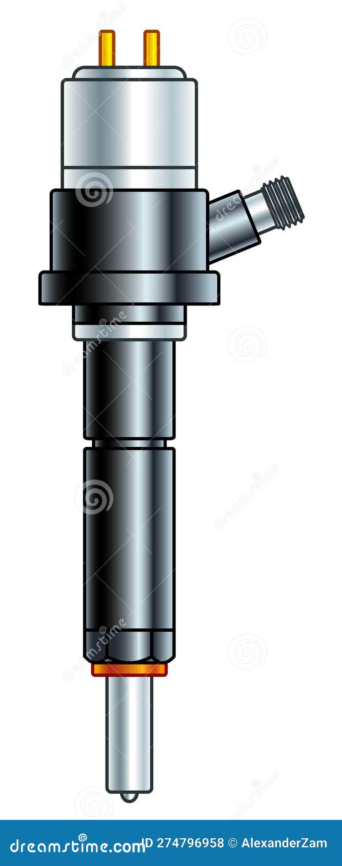 Fuel injector illustration stock vector. Illustration of diesel - 274796958