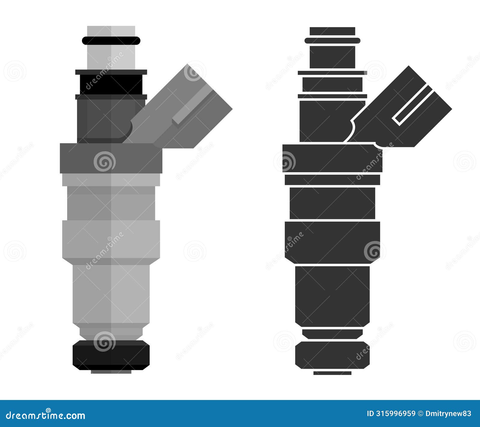 Fuel Injector, Injecting Fuel into Internal Engine Stock Vector ...