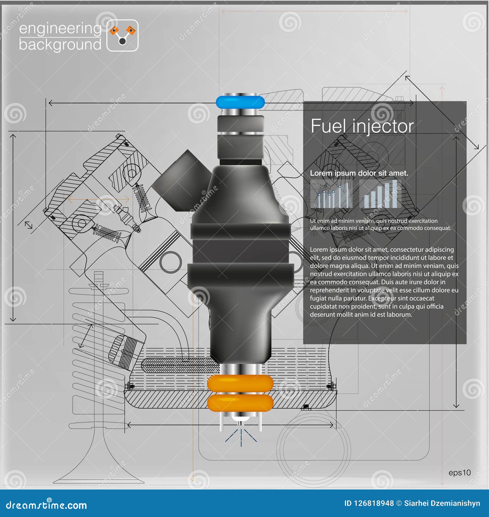 Fuel Injector. Vector Illustration Stock Vector - Illustration of ...