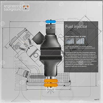 Fuel Injector. Vector Illustration Stock Vector - Illustration of ...