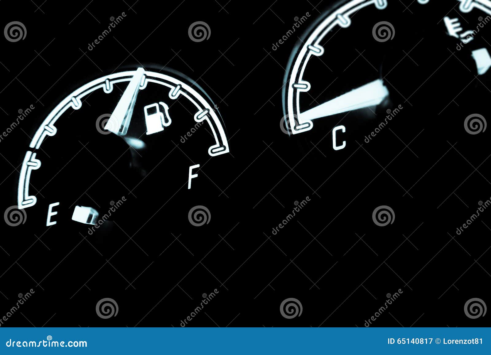 Fuel Level Check Inside a Car Stock Image - Image of speedometer, urban ...