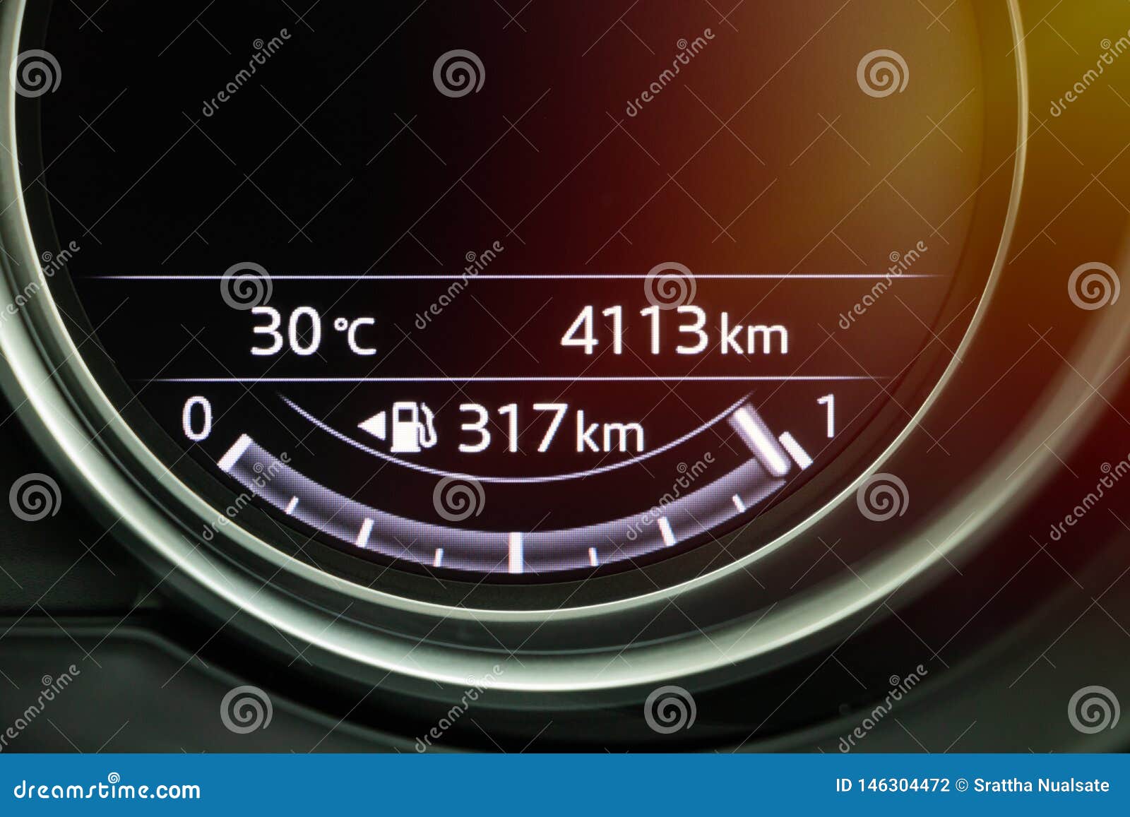 Fuel Level Gauge in the Car Dashboard Stock Photo - Image of level ...