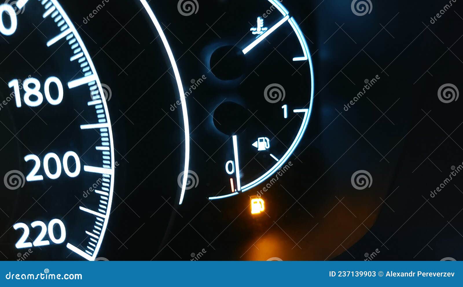 The Fuel Level Icon is Lit on the Dashboard in the Car Stock Image ...