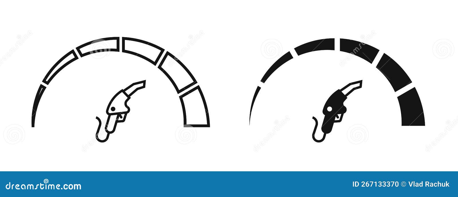 Fuel Level Icons. Flat Vector Fuel Icons. Fuel Gauge. Fuel Tank Gauge ...