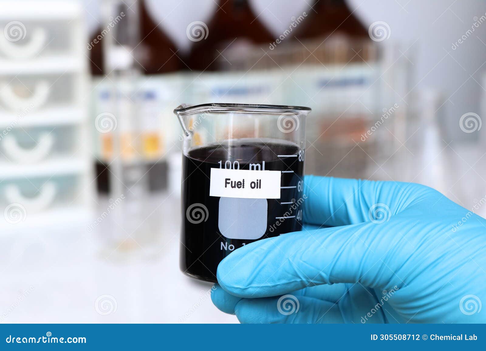 Fuel Oil in Container, Laboratory Quality Testing Concepts Stock Photo ...