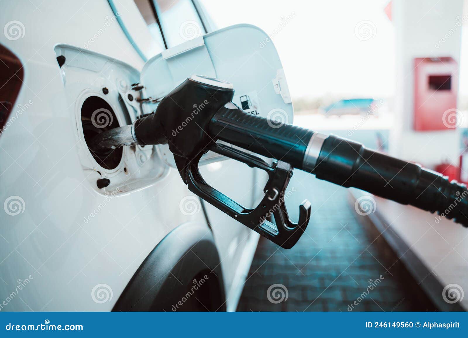 Fuel Pump Fill a Tank of a Car in a Station Stock Photo - Image of ...