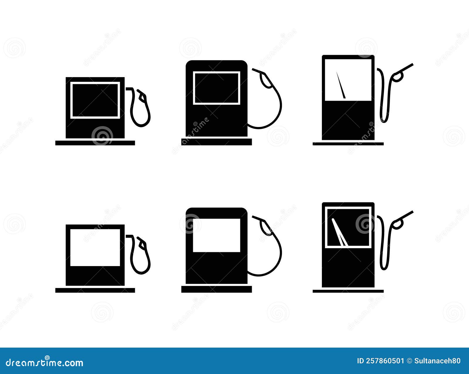 Fuel Pump Icon Set. Vector Illustration. Stock Vector - Illustration of ...