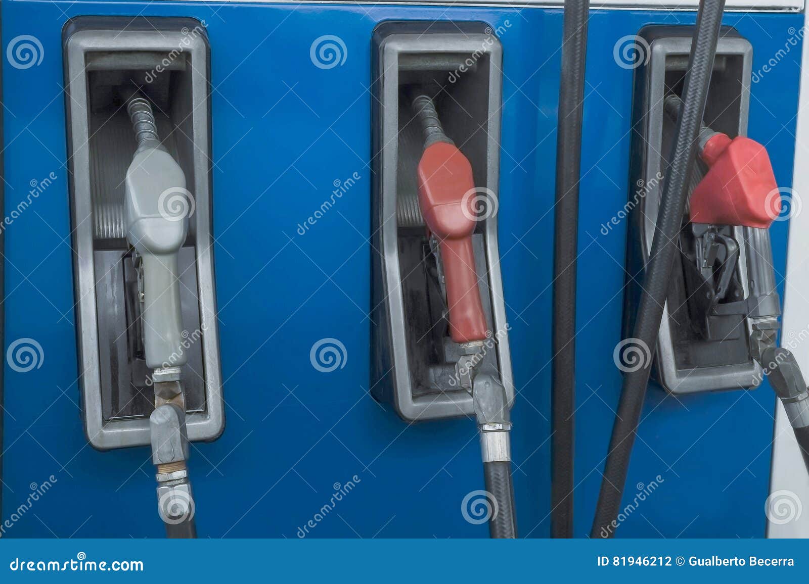 Fuel Pumps stock photo. Image of three, gasoline, fuel - 81946212