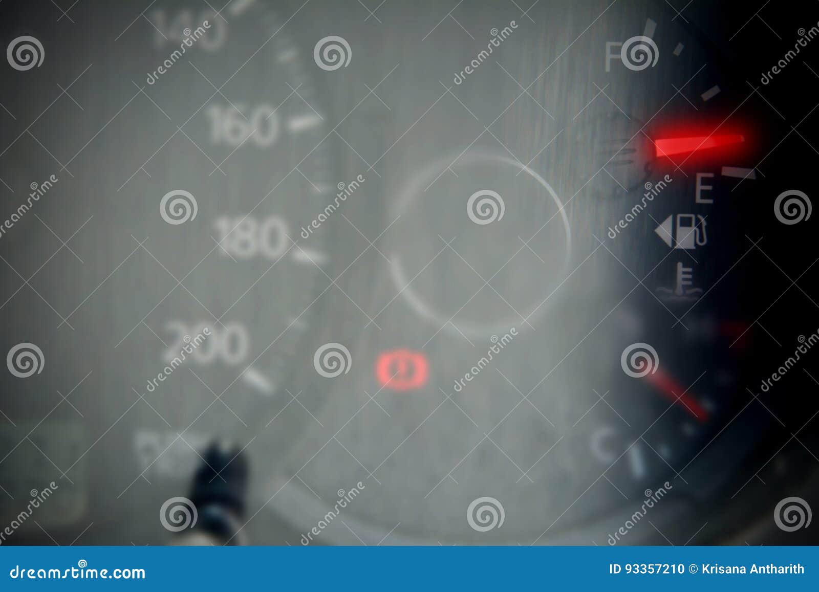 Fuel Red Gauge Showing almost Empty Tank Stock Photo - Image of ...