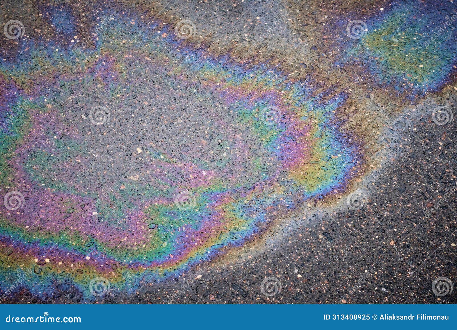 Fuel Stain Textures on Wet Asphalt. Stock Image - Image of pattern ...
