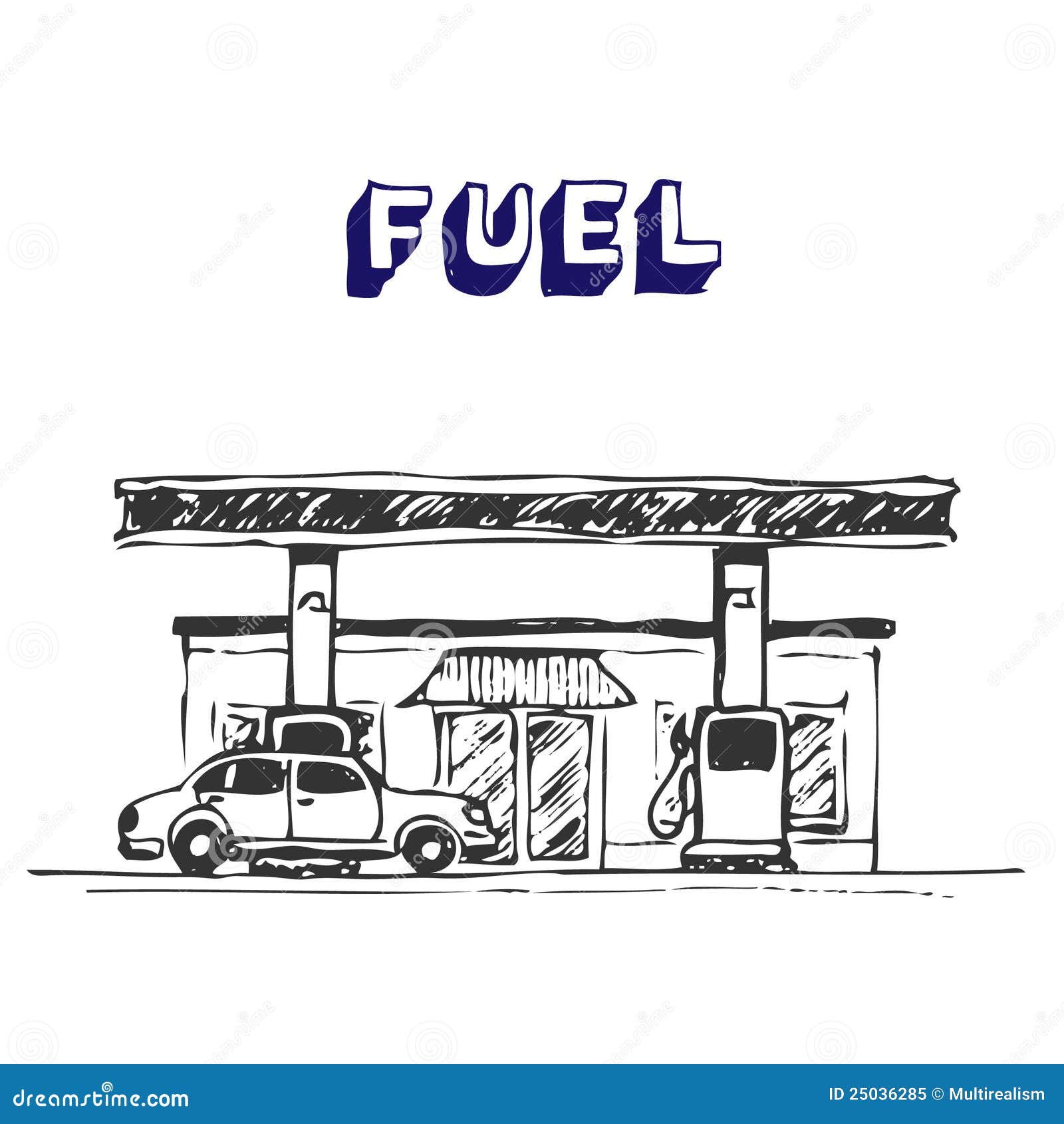 Fuel station stock illustration. Illustration of building - 25036285