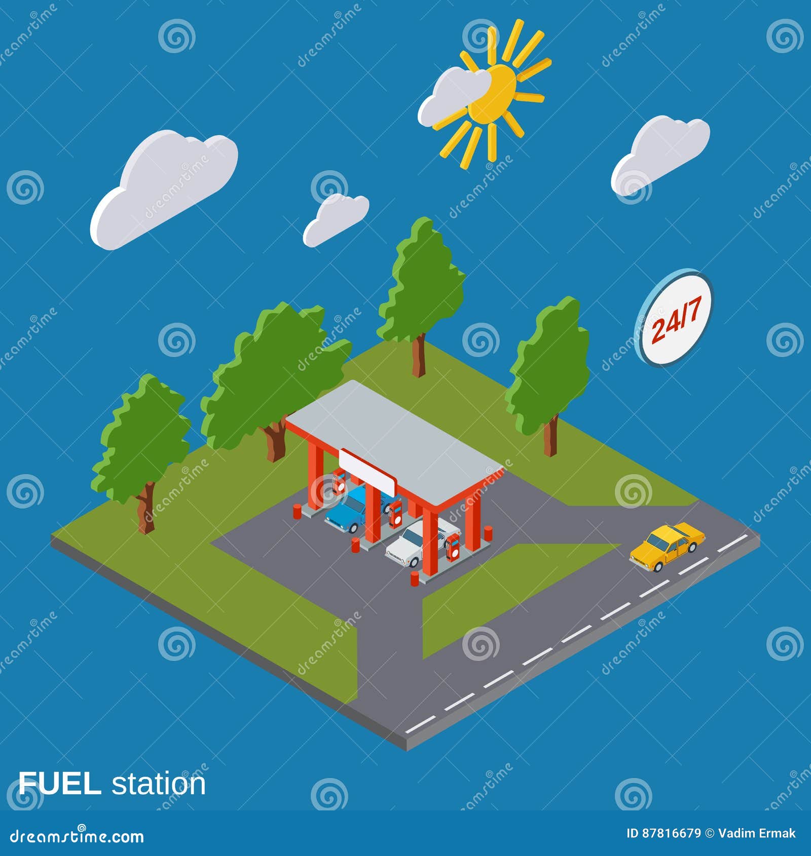 Fuel Station Exterior Vector Concept Stock Vector - Illustration of ...