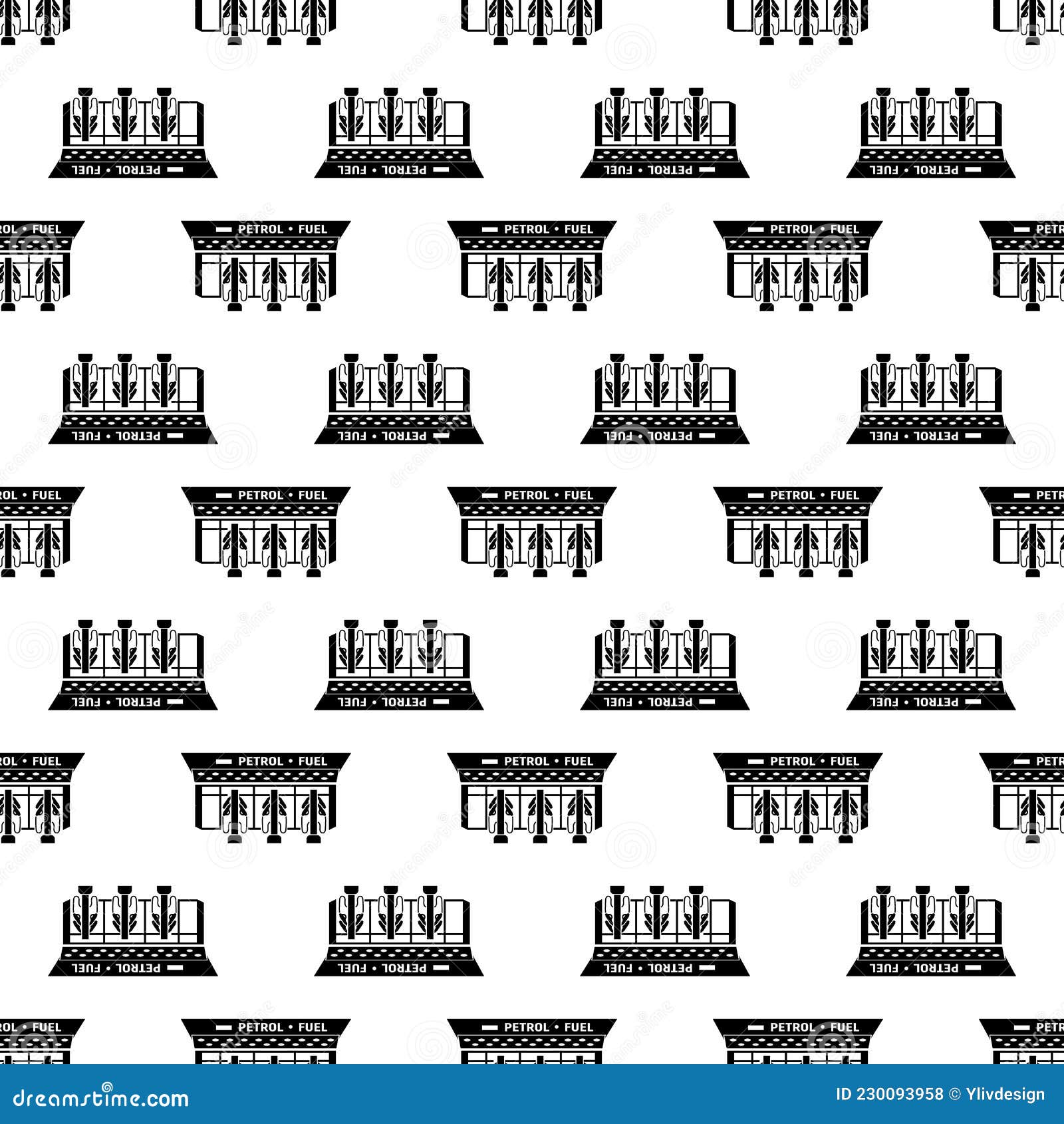 Fuel Station Pattern Seamless Vector Stock Vector - Illustration of ...