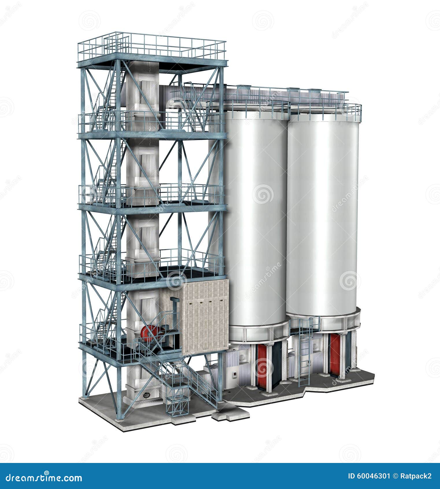 Gas Or LNG Storage Tanks On Refinery Or Processing Plant, Not Real ...