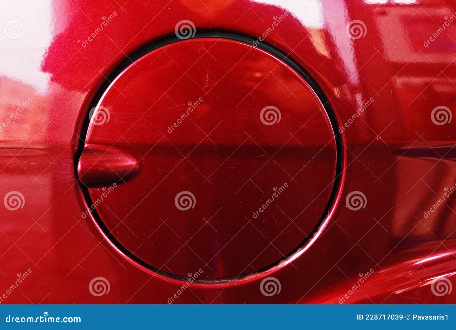 Fuel Tank Cap of a Red Passenger Car. Side View. Stock Image - Image of ...