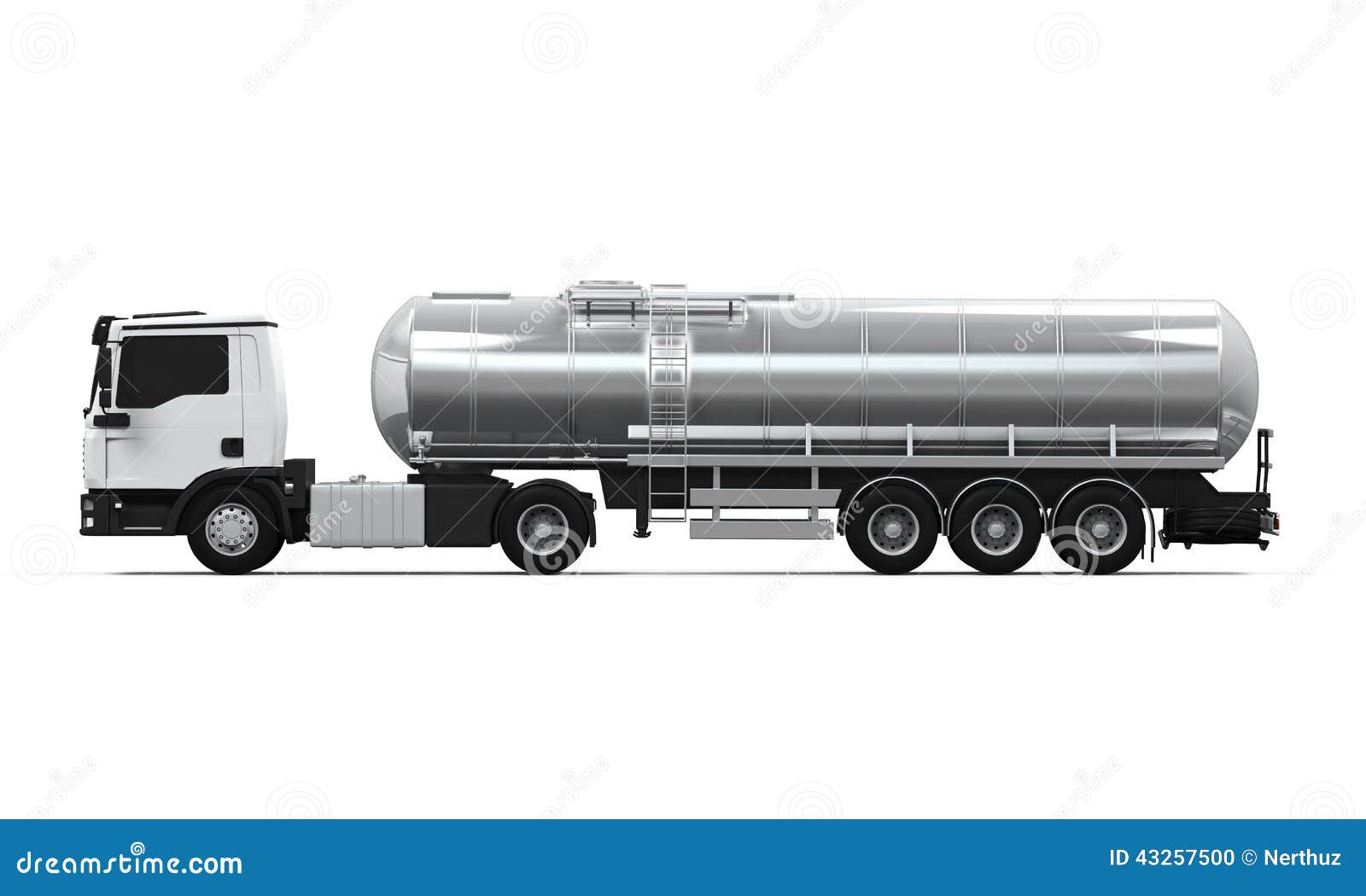 Tanker Truck 2- Lateral View White Background 3D Rendering Ilustracion ...