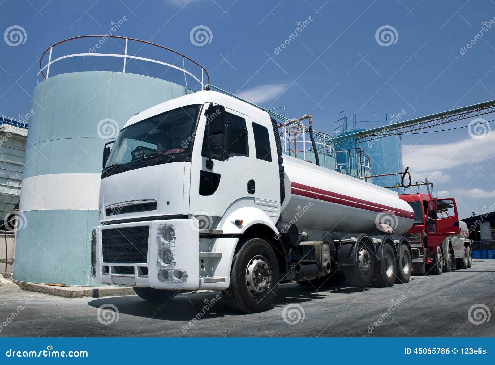 Fuel tanker stock photo. Image of truck, horizontal, white - 45065786