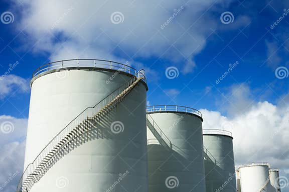 Fuel tanks stock image. Image of railing, steel, diesel - 10653177
