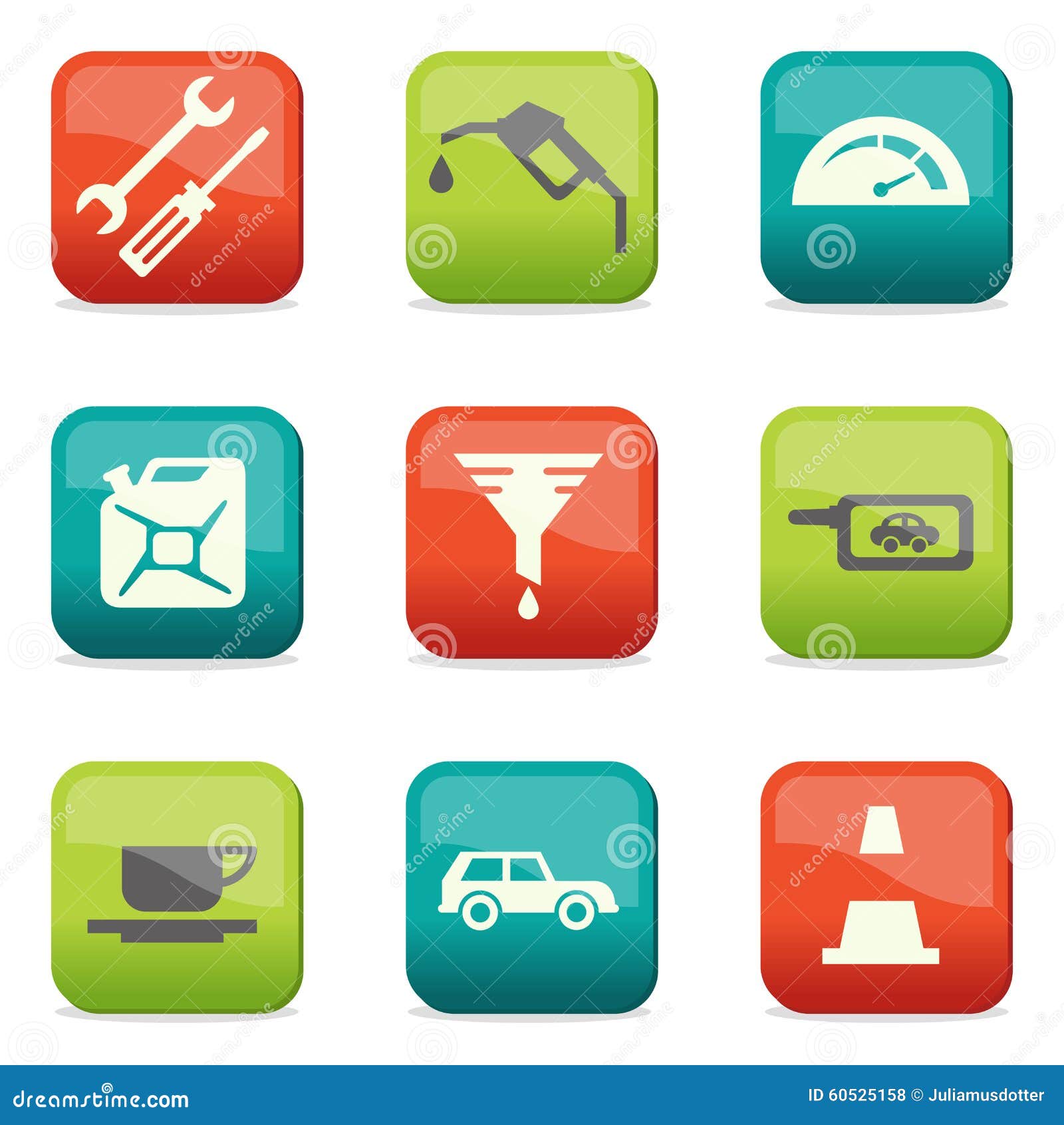 Fuel and Transport Colored Icons Stock Vector - Illustration of buoy ...