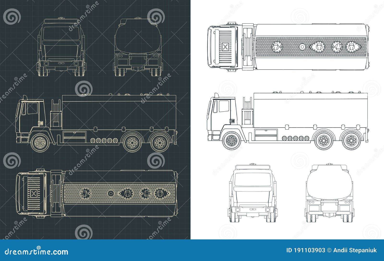 Fuel Truck drawings stock vector. Illustration of auto - 191103903