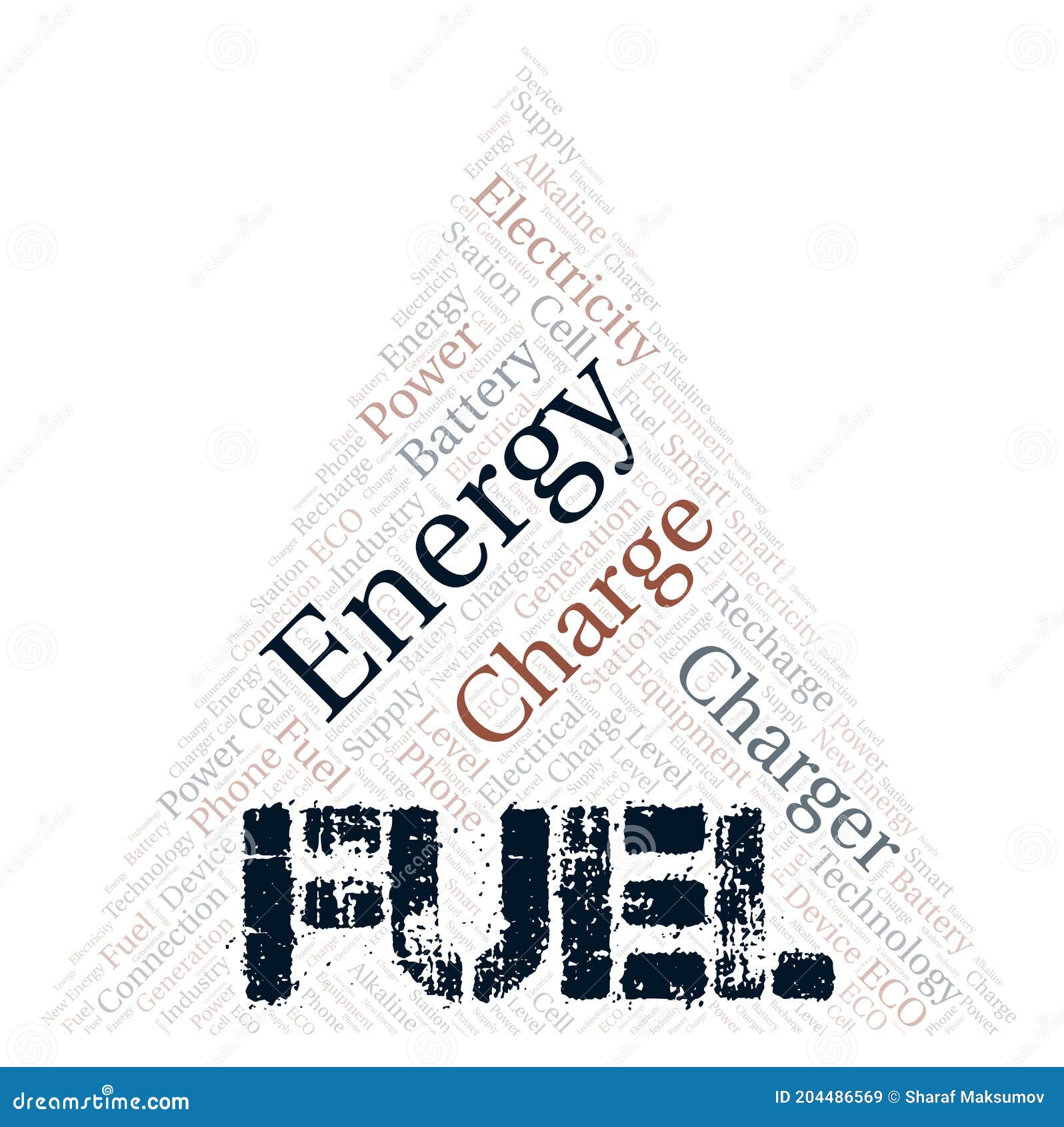 Fuel Typography Word Cloud Create with the Text only. Stock ...