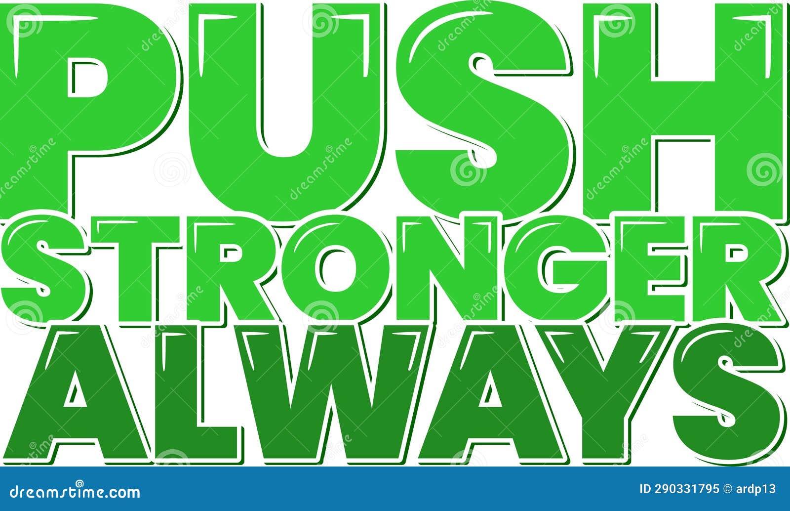 Push Stronger always Aesthetic Lettering Vector Design Stock ...