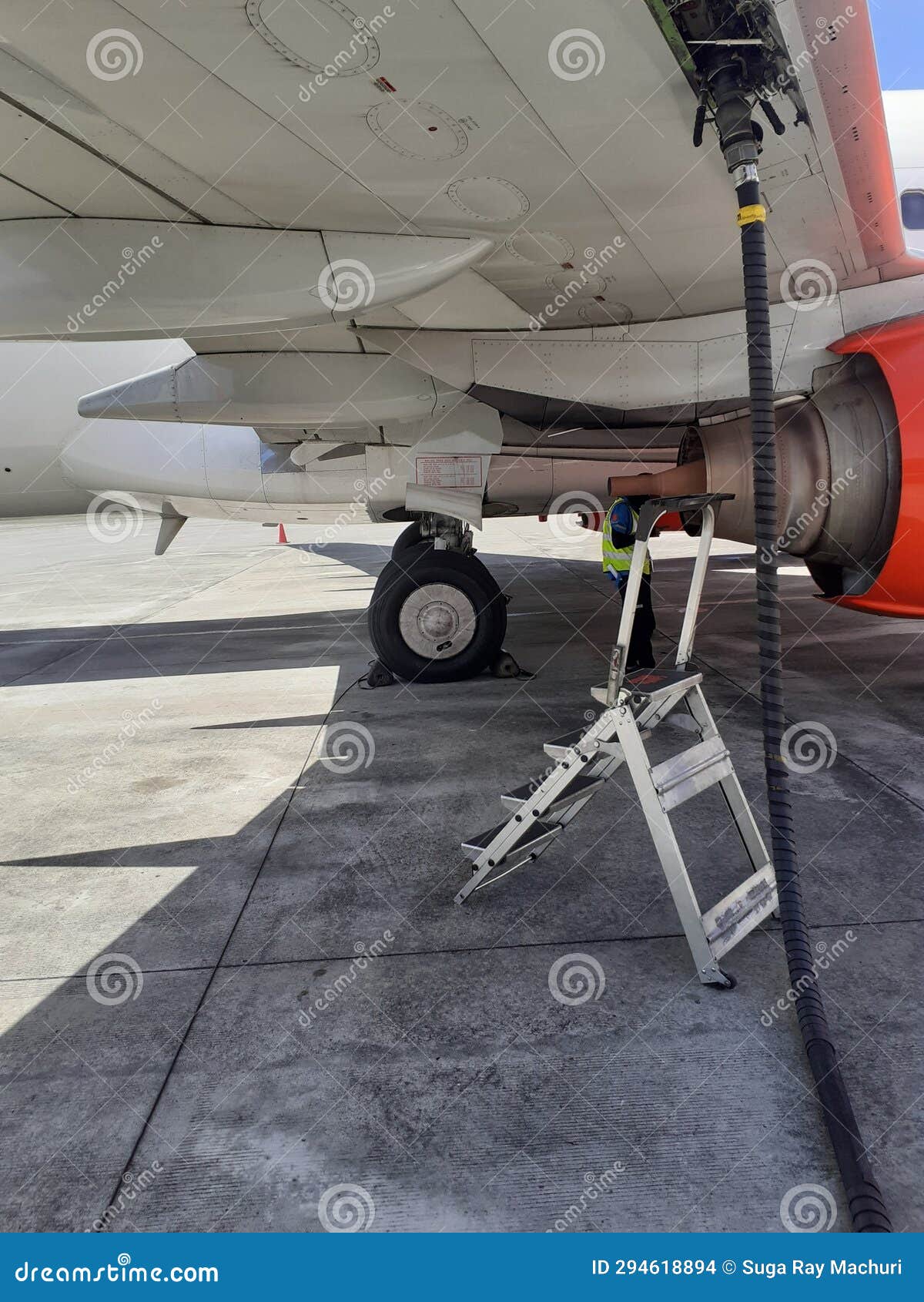 Fueling Air Plane stock photo. Image of wheel, aviation - 294618894
