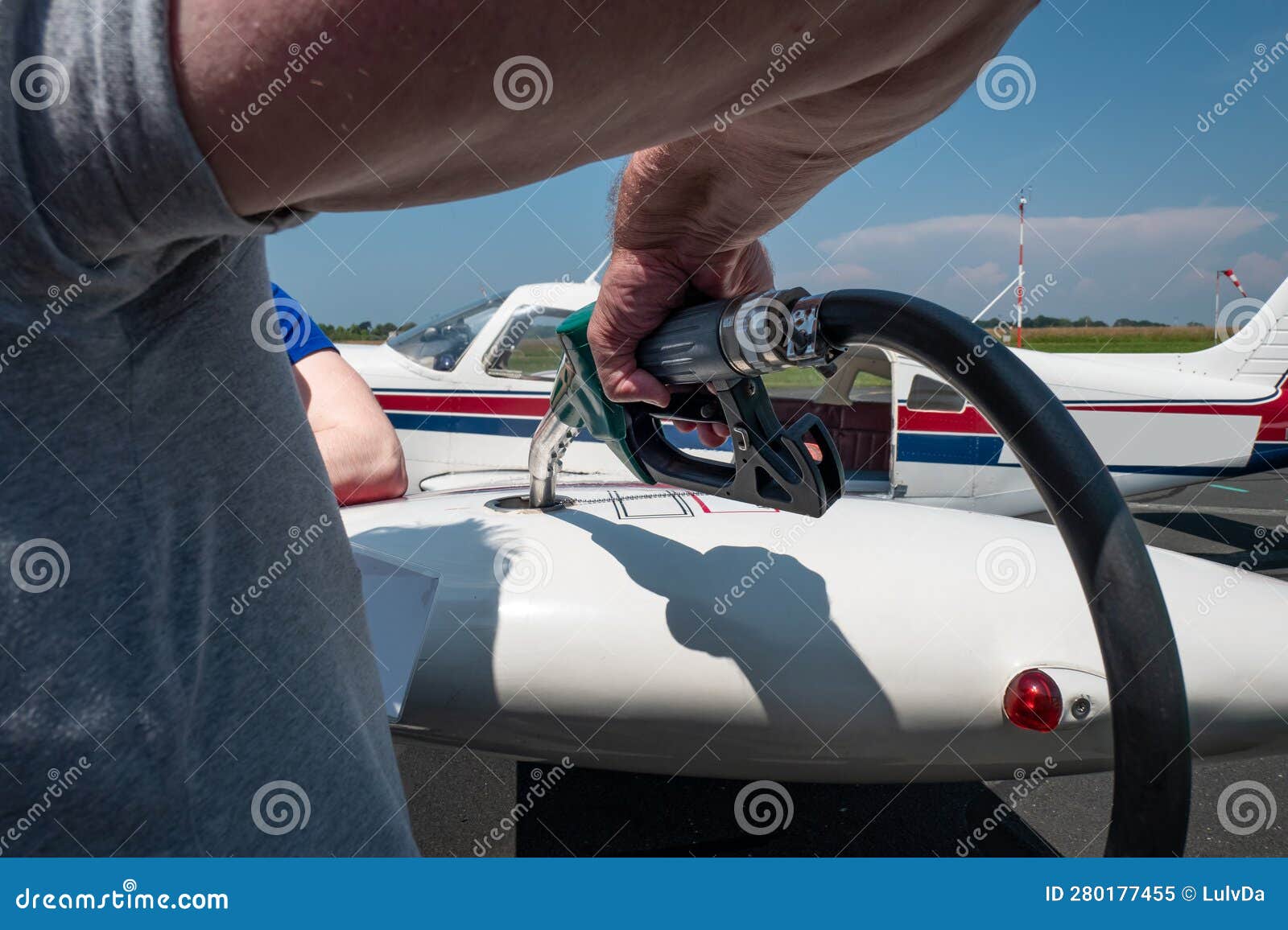 Fueling the plane stock image. Image of commercial, airport - 280177455