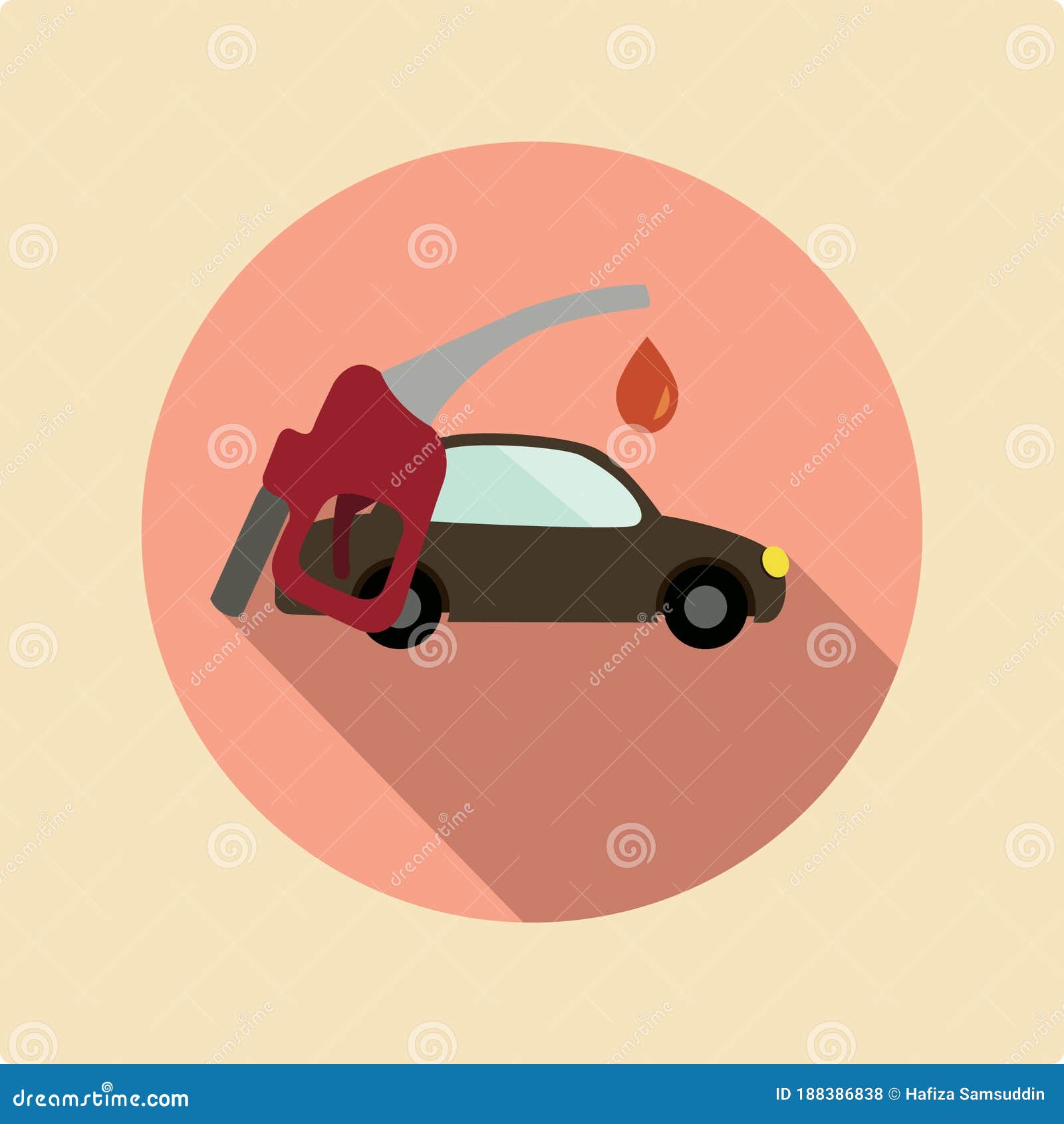 Fueling Up the Car. Vector Illustration Decorative Design Stock Vector ...