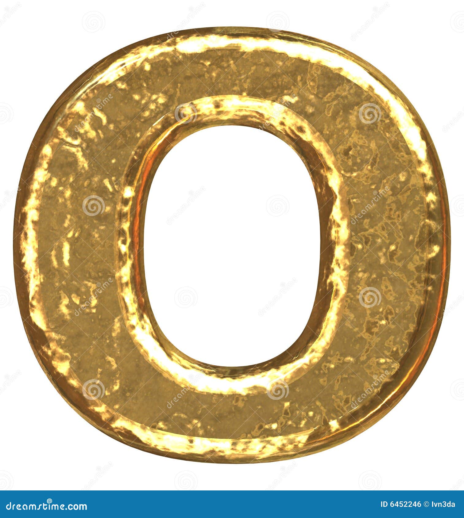 Fuente de oro. Letra O. stock de ilustración. Ilustración de metal ...