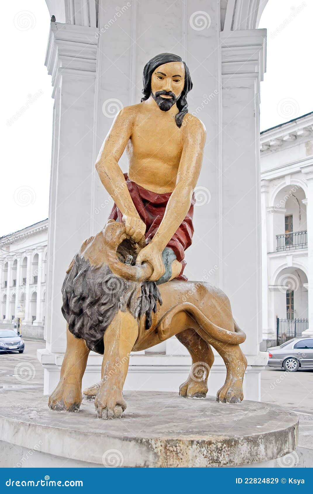 Fuente De Samson Y Del León Imagen de archivo - Imagen de cuadrado ...